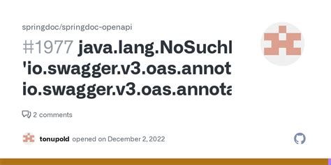 Java Lang Nosuchmethoderror Io Swagger V Oas Annotations Media