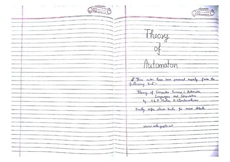 SOLUTION Theory Of Computation Handwritten Notes Pdf Studypool