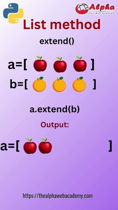 Python List Method Extend Python Shorts Education Youtube