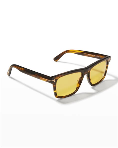 Tom Ford Mens Dax Square Solid Acetate Sunglasses Neiman Marcus