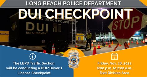Lbpd Holding Dui Checkpoint On Nov 18 2022