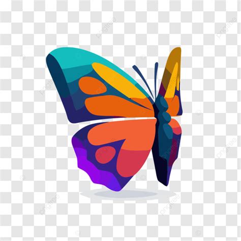 3d 나비 벡터 로고 흰색 배경에 나비의 단순한 다채로운 아이콘 그림자 없음 작은 프레임 중앙 Png 일러스트 및 벡터 에 대한 무료 다운로드 Pngtree