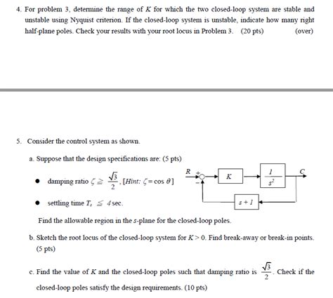 Solved Gs Fig 1 A Unity Feedback System 1 Using The