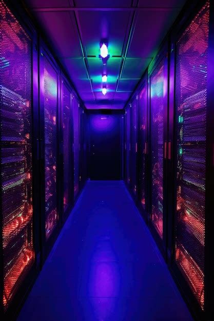 Premium Photo Server Room Racks With Blinking Led Lights Created With