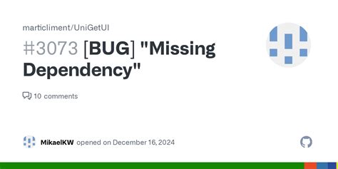 Bug Missing Dependency · Issue 3073 · Marticlimentunigetui · Github