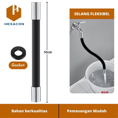 Jual Sambungan Kran Air Flexible 20cm 30cm 50cm Universal 360 Selang Air Fleksibel Ekstensi