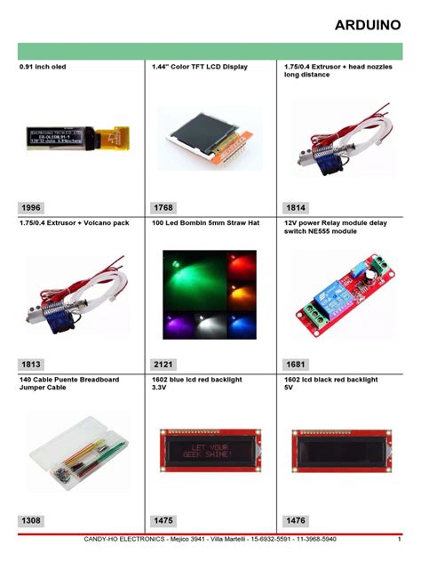 catalogo arduino pdf pdf