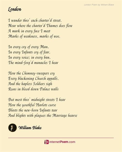London Poem By William Blake