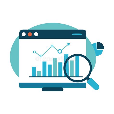 Data Analytics Graph On Computer Screen Stock Illustration
