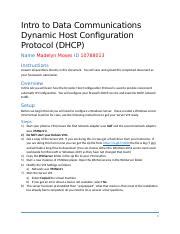 Learning About Dynamic Host Configuration Protocol DHCP Course Hero