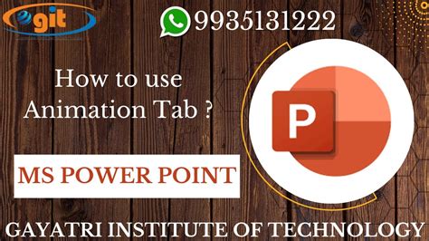 how to use animation tab in ms powerpoint git education youtube