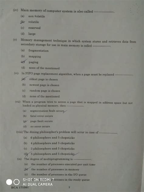 Operating System Question Paper 2022 Question Paper Operating System 2022 Computer Science