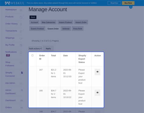 Woocommerce Marketplace Shopify Connector Vendor Shopify Shop Integration Webkul