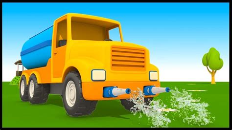 Leo The Truck And A Water Truck A Car Cartoon Youtube