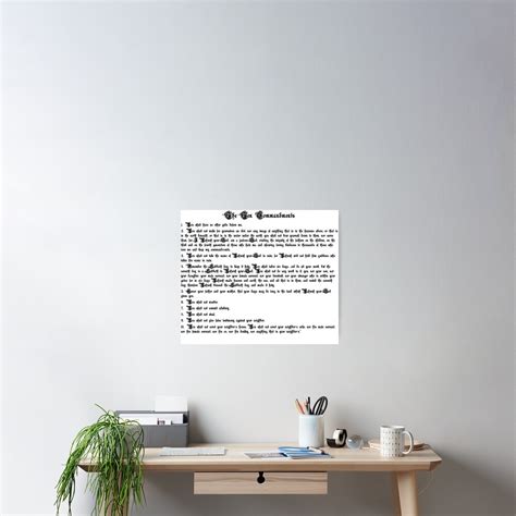 The Ten Commandments ~ Old Style Font Poster For Sale By Espied