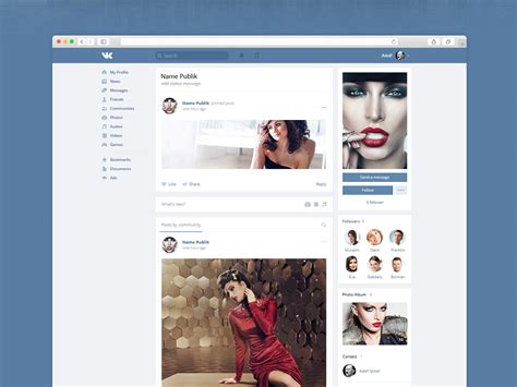 Vk Redesign Free Psd Template Psd Repo