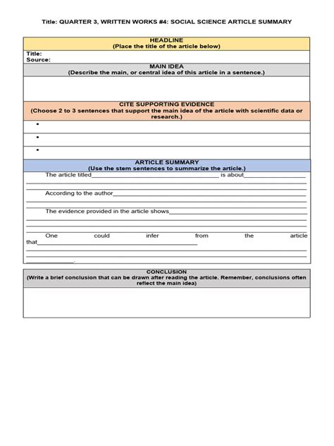 Quarter 3 Written Works 4 Social Science Article Sex Sexualtiy And Gender Relations Pdf
