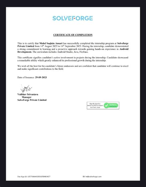 Saqlain Ansari On Linkedin Androiddevelopment Solveforgecertification Certificationcomplete