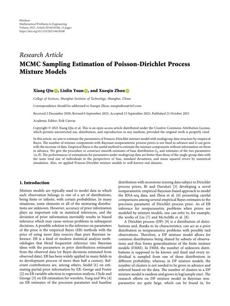 Pdf Mcmc Sampling Estimation Of Poisson Dirichlet Process Mixture Models