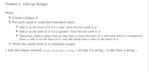 Solved Problem 2 Sorting Strings Implement A Program