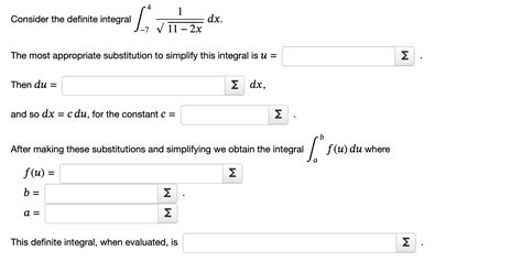 Consider The Definite Integral Dx 7 V 11 2x The Most Course