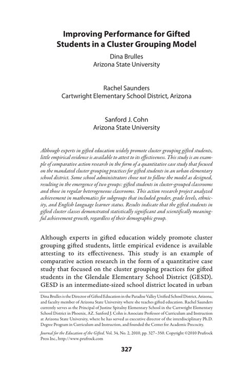 Pdf Schoolwide Mathematics Achievement Within The Ted Cluster Grouping Model
