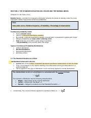 STAT 151 Notes Section 4 Chapter 5 SD As A Ruler The Normal Model Complete Pdf SECTION 4