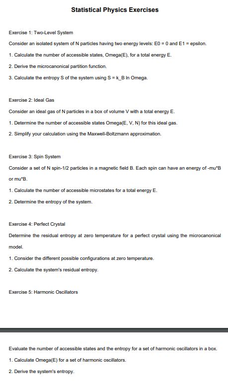 Solved Statistical Physics Exercisesexercise 1 Two Level