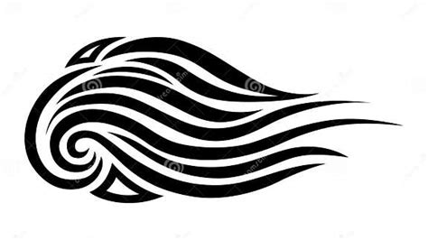 Tribal Tattoo Vector Illustration Hand Drawn Curve Shapes On White