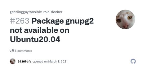 Package Gnupg Not Available On Ubuntu Issue Geerlingguy Ansible Role Docker GitHub