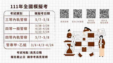 最新消息111年警察考試全國模擬考開始報名囉 高見公職警察考試權威補習班