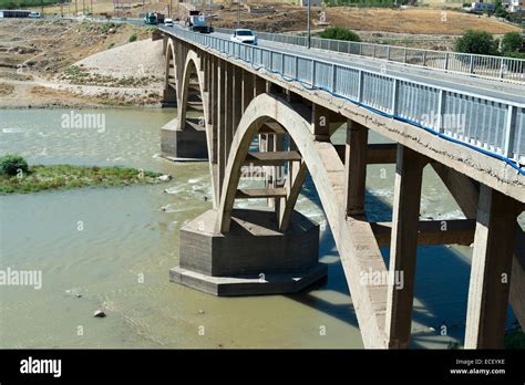 Bridge Tigris River Hasankeyf Batman Province Turkey Asia Stock