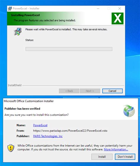 Installing Powerexcel Paris Technologies