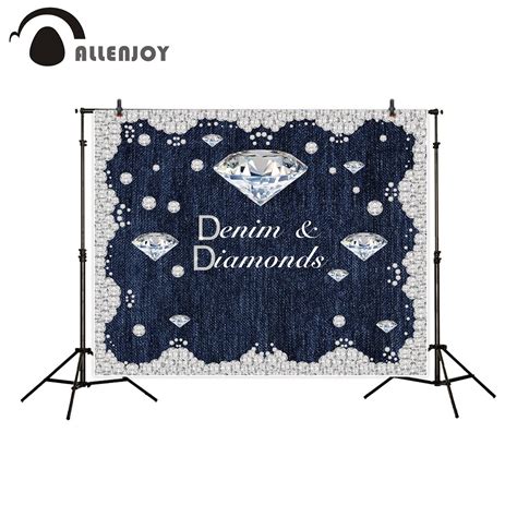 Allenjoy Photography Background Denim Diamonds Jeans Theme Party Celebrate Photobooth Backdrop