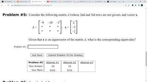 Roblem 5 Consider The Following Matrix A Whose
