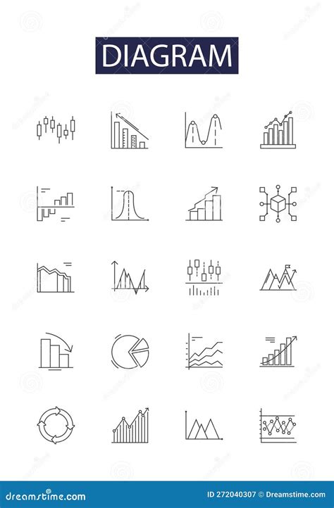 Diagram Line Vector Icons And Signs Chart Sketch Graph Map Outline