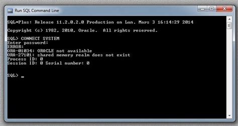 10g Problème De Connexion Oracle Connexions Aux Bases De Données Oracle