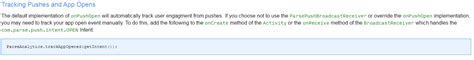 Android Parse Push Open Rate Not Tracking Stack Overflow