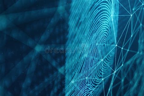 3d Illustration Fingerprint Scan Provides Security Access With Biometrics Identification Stock