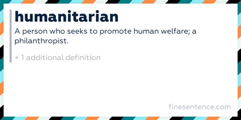 Humanitarian Definition Meaning And Examples In English
