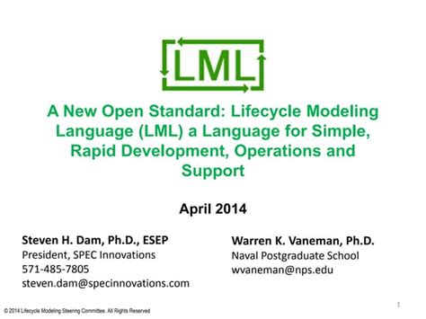 Lifecycle Modeling Language Tutorial By Dr Dam And Dr Vaneman Pptx