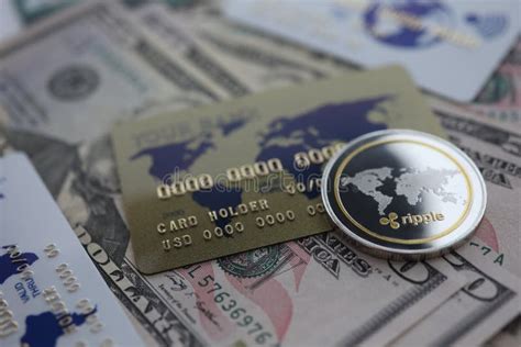 Silver Coin Ripple Xrp Closeup Lie On Table Editorial Photography Image Of Abstract Business