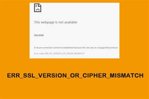 Best Fix Errsslversionorciphermismatch” Error Minitool