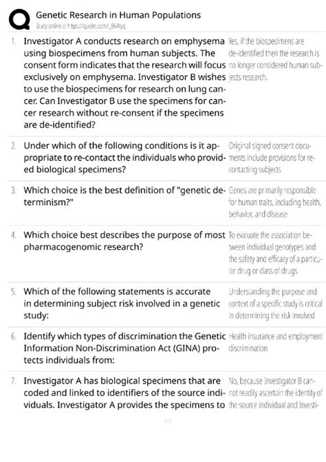 Genetic Research In Human Populations Test Bank Biostatistics