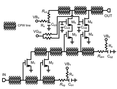 Schematic Of The Cmos Cascaded Multiple Stages Distributed Amplifier