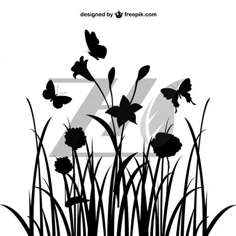 دانلود منظره طرح گل رنگ مشکی با پس زمینه روشن دانلود رایگان فایل لایه