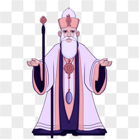 Download Cartoon Old Man With Long Beard And Staff Pngs Online Creative Fabrica