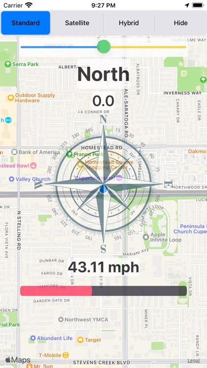 Compass And Speedmeter On Map By Xuejun Li