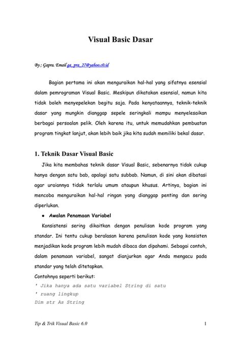 Visual Basic Dasar Pdf