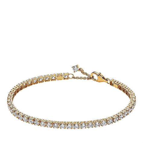 Pandora 14k Gold Plated Bracelet Withcubic Zirconia Clear Bracelet